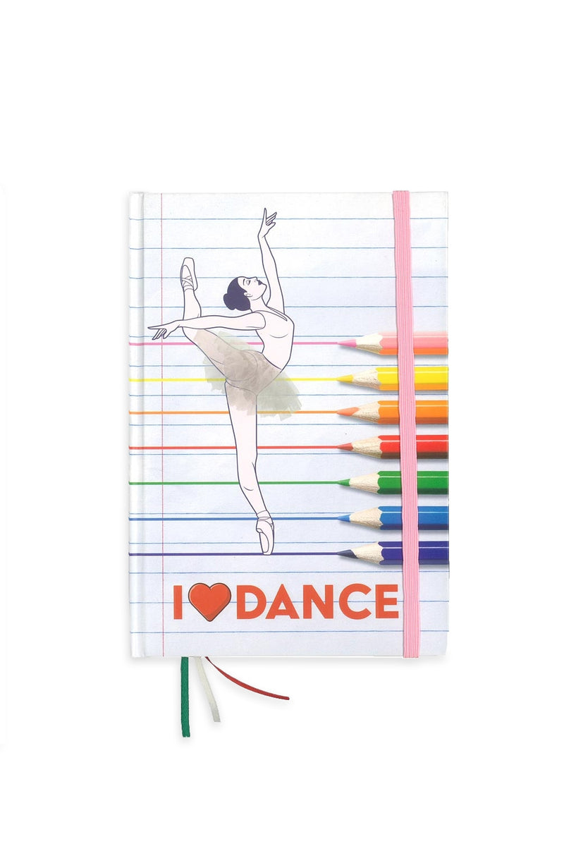A5 Lined Notebook With Dancer & I ♥ Dance Image | Inc ribbon page ...